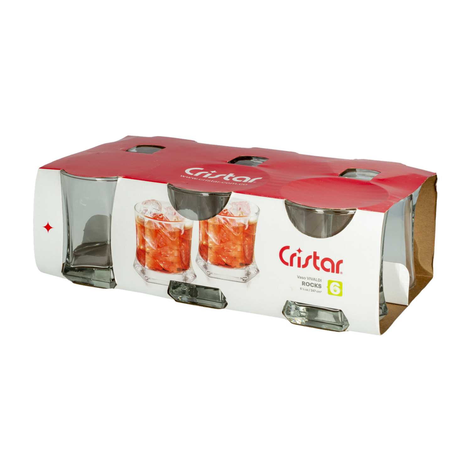 Set De Vasos Vivaldi Rocks 250 Ml CRISTAR 0105CL6 - Megamaxi