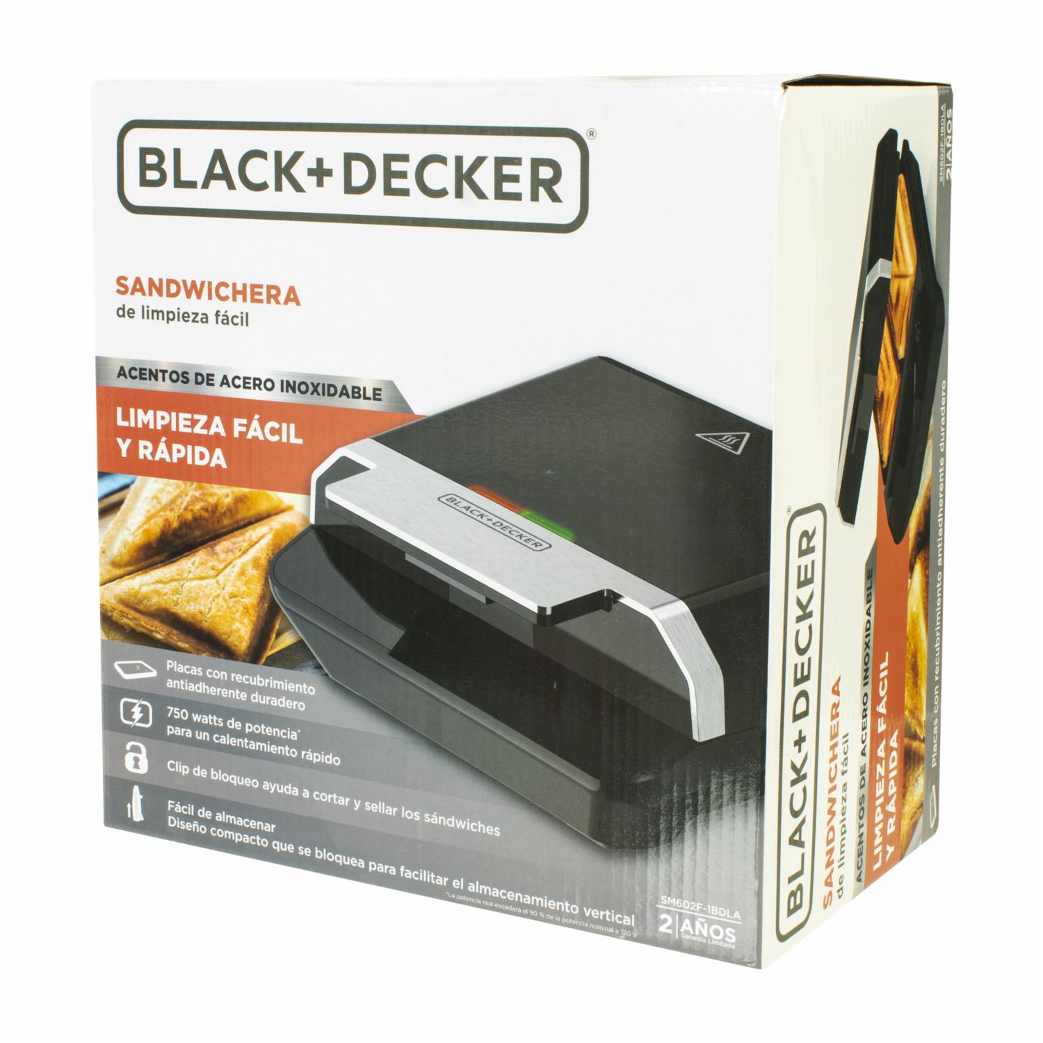 Sanduchera 750W SM602F-1BDLA BLACK & DECKER 2 Panes - Megamaxi