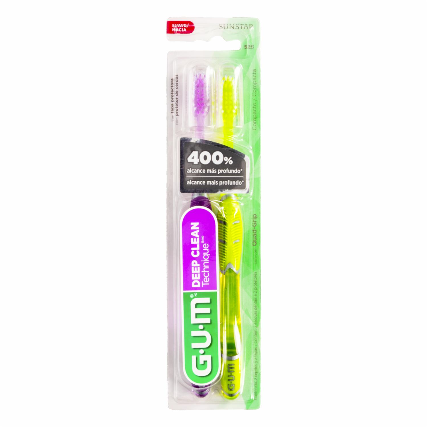 Cepillo Dental Deep Clean Technique Suave GUM X 2 Uds - Megamaxi